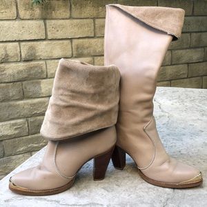 Zodiac | Shoes | Zodiac Usa Vintage Leather And Suede Heeled Boots ...